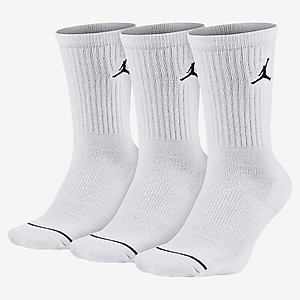 Jordan JUMPMAN CREW 3PPK SOCKS WHITE WHITE BLACK SIZE M