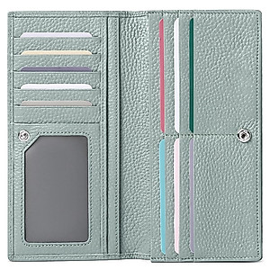 GOIACII Wallets for Women RFID Blocking Ultra Slim Real Leather Credit Card Holder Clutch