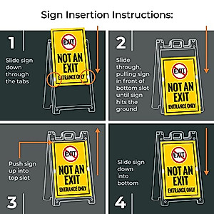Enter Only   Not An Exit Entrance Only With No Exit Symbol  Sidewalk Sign Kit, 18x24 Inches, With A Frame Stand, Made in USA by Sigo Signs