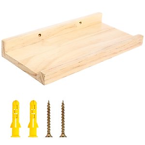 UKQRRTC Picture Ledge Shelf 12 Inches Floating Shelf for Wall Solid Pine Wood Nursery Book Shelves for Bedroom Living Room Hallway Décor