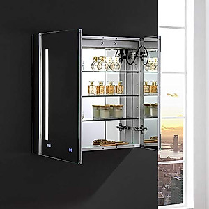 Fresca Tiempo 30" Wide x 30" Tall Bathroom Medicine Cabinet w/LED Lighting & Defogger