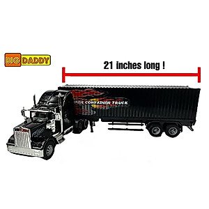 Big-Daddy Heavy Duty Tractor Trailer Cargo Transporter with Remote-Controlled Cargo Hold