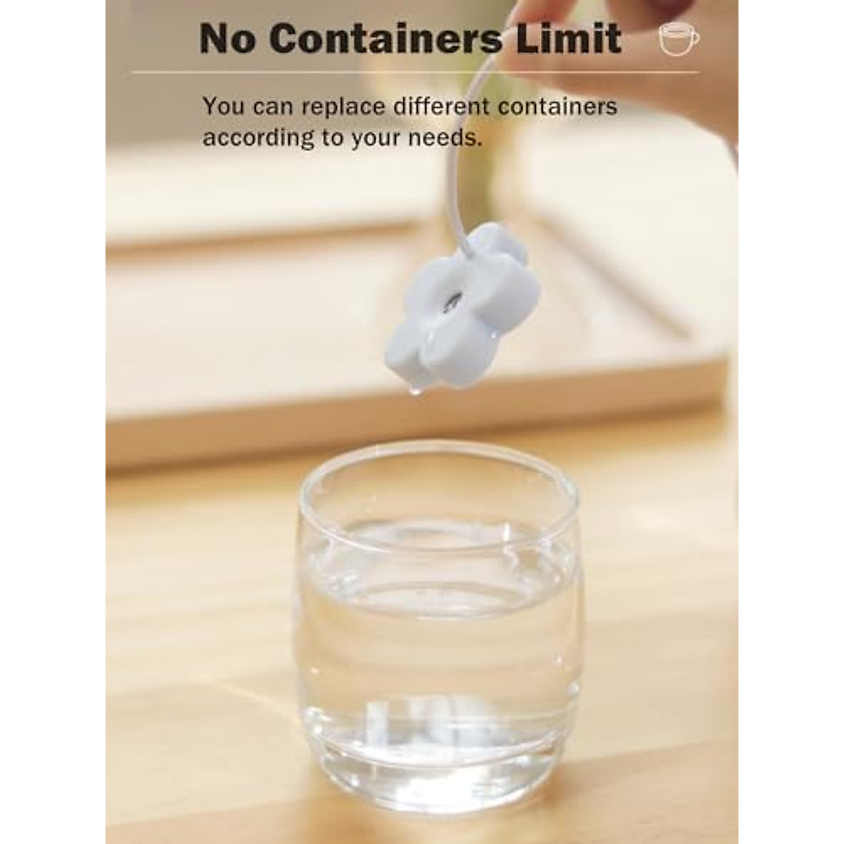 Small Flower USB Humidifier, Creative Cute Atomization Mist Maker, Simple Mini Ultrasonic Fogger, Personal Portable Waterproof Air humidifier for Home Bedroom Office Desk (Blue)