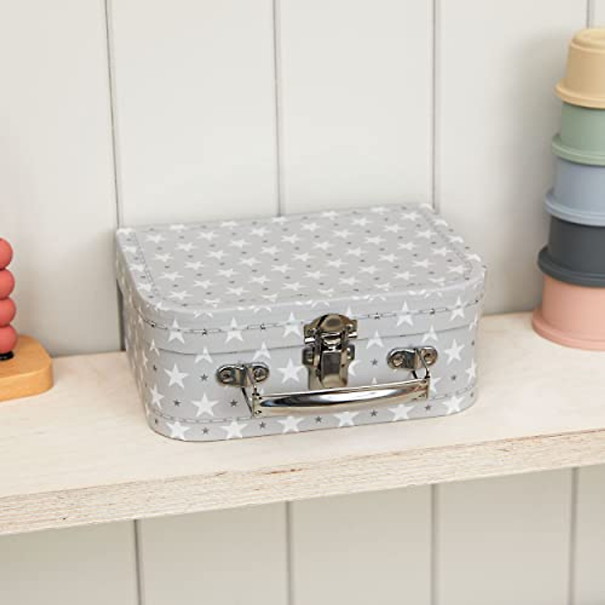 Baby Boy Gift Set New Born Baby Gift Baby Blue Deer Fawn Security Blanket Soft Fleece, Suitcase Keepsake Box Blanket Booties & Baby Gift Basket – Unique Present for Baby Shower & Newborn Lovey Welcome