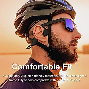 RR SPORTS Open Ear Air Conduction Headphones, Bluetooth 5.3 Wireless Earphones with Noise Cancelling Mic, IPX6 Waterproof Sport Headset for Running, Cycling, Hiking, Driving (Black)