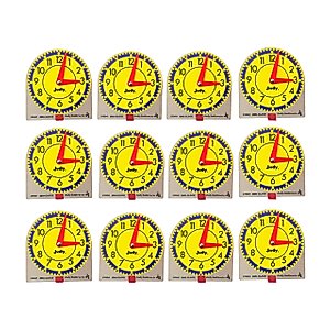 Carson Dellosa 12 Mini Judy Clocks Set, 4" x 4" Learning Clock for Kids Ages 4-8, Kids Analog Clock for Teaching Time, Teaching Time Activity Set for Schools, Homeschool and Daycare
