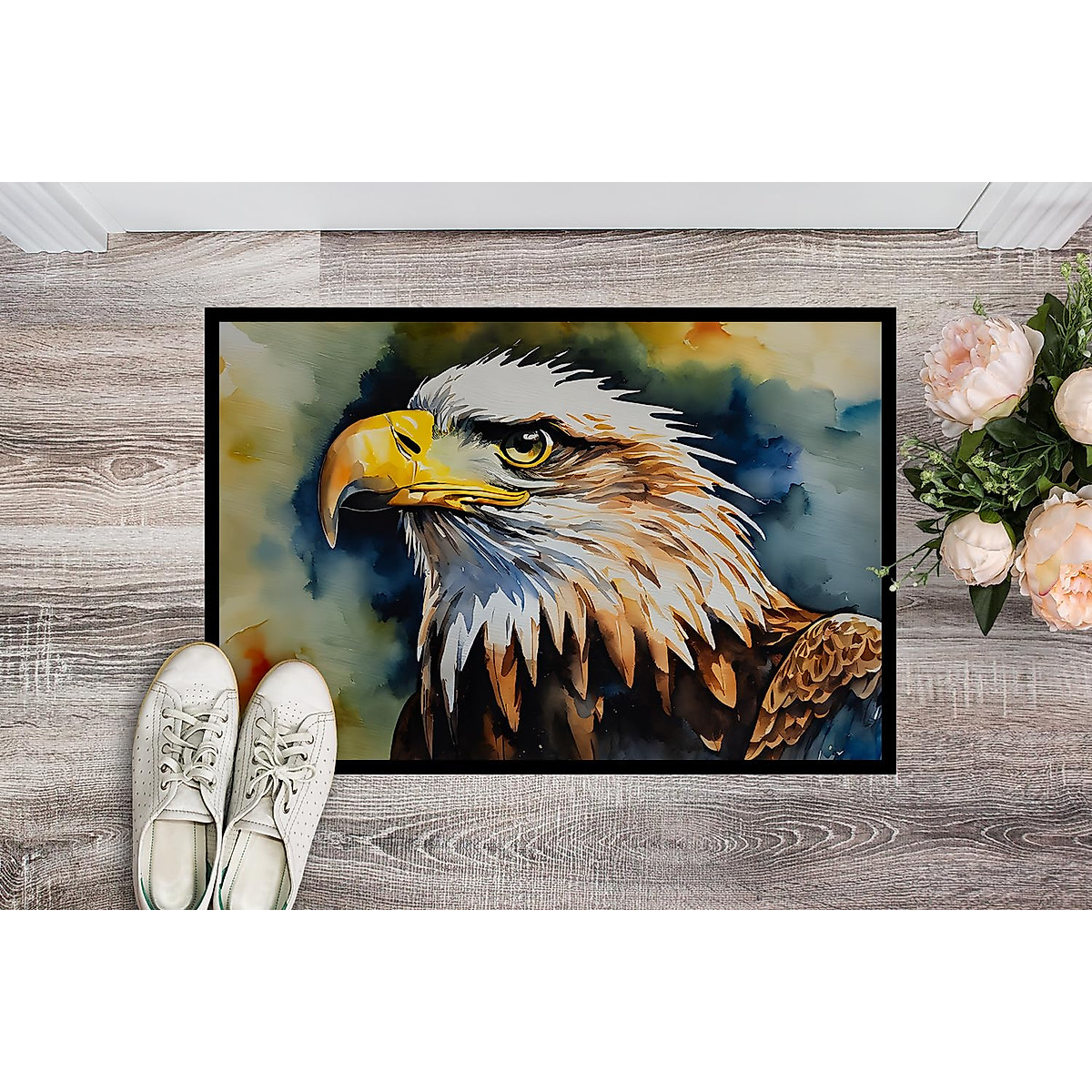 Caroline's Treasures DAC3208JMAT Eagle Doormat Front Door Mat Indoor Outdoor Rugs for Entryway, Non Slip Washable Low Pile, 24H X 36W