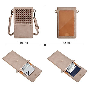 AnsTOP Small Crossbody Cell Phone Purse for Women - Lightweight PU Leather Crossbody Bag for Women Mini Phone Pouch Purse Best Gift