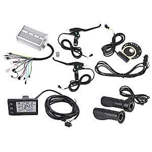 Dilwe Brushless Motor Speed Controller, Sensitive Brushless Motor Controller LCD Panel Kit for E-Bike Electric 36V/48V 1500W