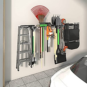 Godboat Garage Organization, Tool Organizer, Garage Storage, Garden Tool Organizer, Heavy-Duty Design, Keeps Tools Well-Organized, Max Load 220 lbs, Perfect for Fathers Day, Garage Gifts for Men