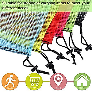 iMucci 18"X24" 6Pcs Mesh Laundry Drawstring Bag Nylon Drawstring Gym Bag with Cord Lock Closure