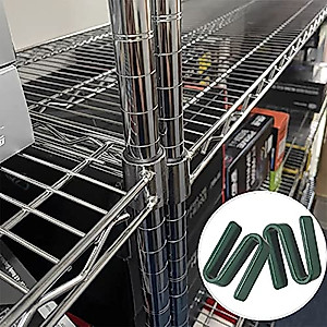 ITROLLE Wire Shelving S Hook 4PCS Green Paint Steel S Clips For Wire Shelf System