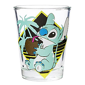Silver Buffalo Lilo and Stitch Pastel 4pc Mini Glass Set, 1.5-Ounces