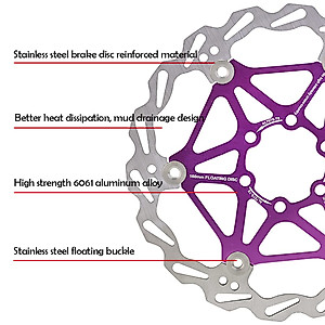 JFOYH 4-Piston MTB Hydraulic Brake Set with 160mm Floating Disc Rotors, Front and Rear Hydraulic Disc Brake Kit For MTB(Pre-bled, Left-Front/Right-Rear)-Golden