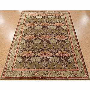 Hand Tufted Persian Traditional Wool Area Rugs by Allen Home | Durable | 100% Wool | Living Room, Dining Room, Bedroom, and Entryway Area Rugs | 8’ x 10’ | Mariya Green