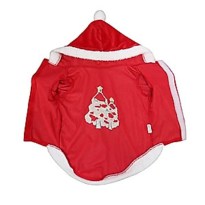 Ornaous Cute Dog Cat Christmas Hoodie, Pet Xmas Tree Cosplay Costume, Puppy Fleece Outfits Warm Clothes（M Size）