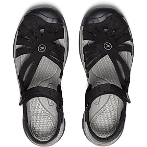 KEEN Women's Rose Casual Closed Toe Sandals, Black/Neutral Gray, 8.5
