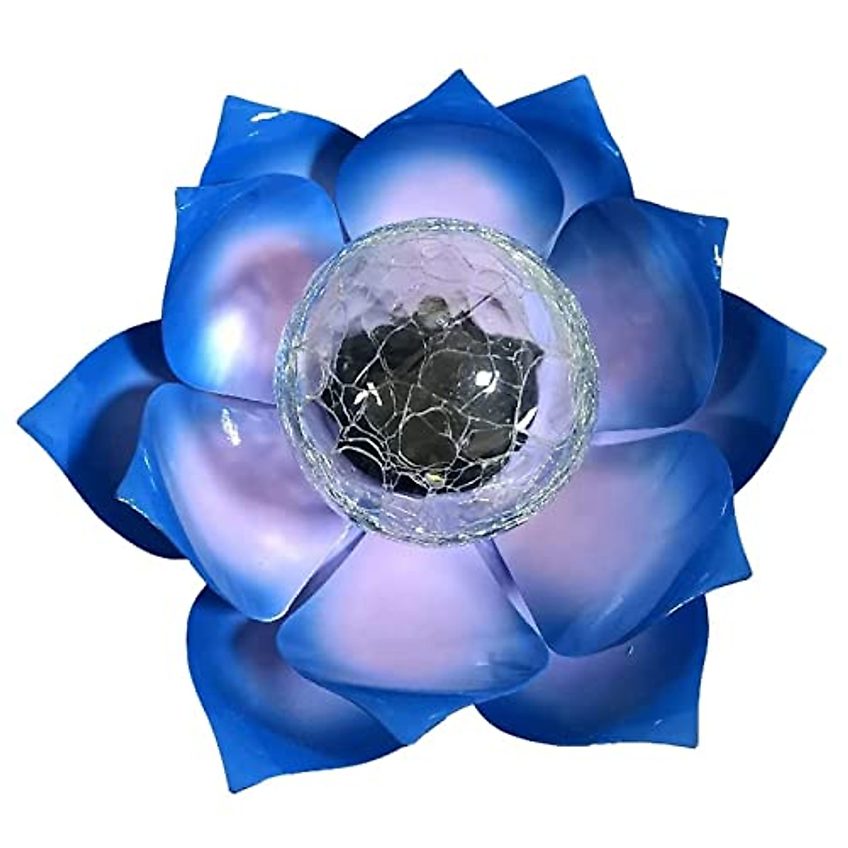 JFRISING Flower Solar Lights Outdoor Waterproof Decoration,Pink Lotus Garden Decor Gifts for Mother Wife Lover Girl Daughter Family Friend,Crackle Globe Glass Lotus for Patio Lawn Walkway Tabletop