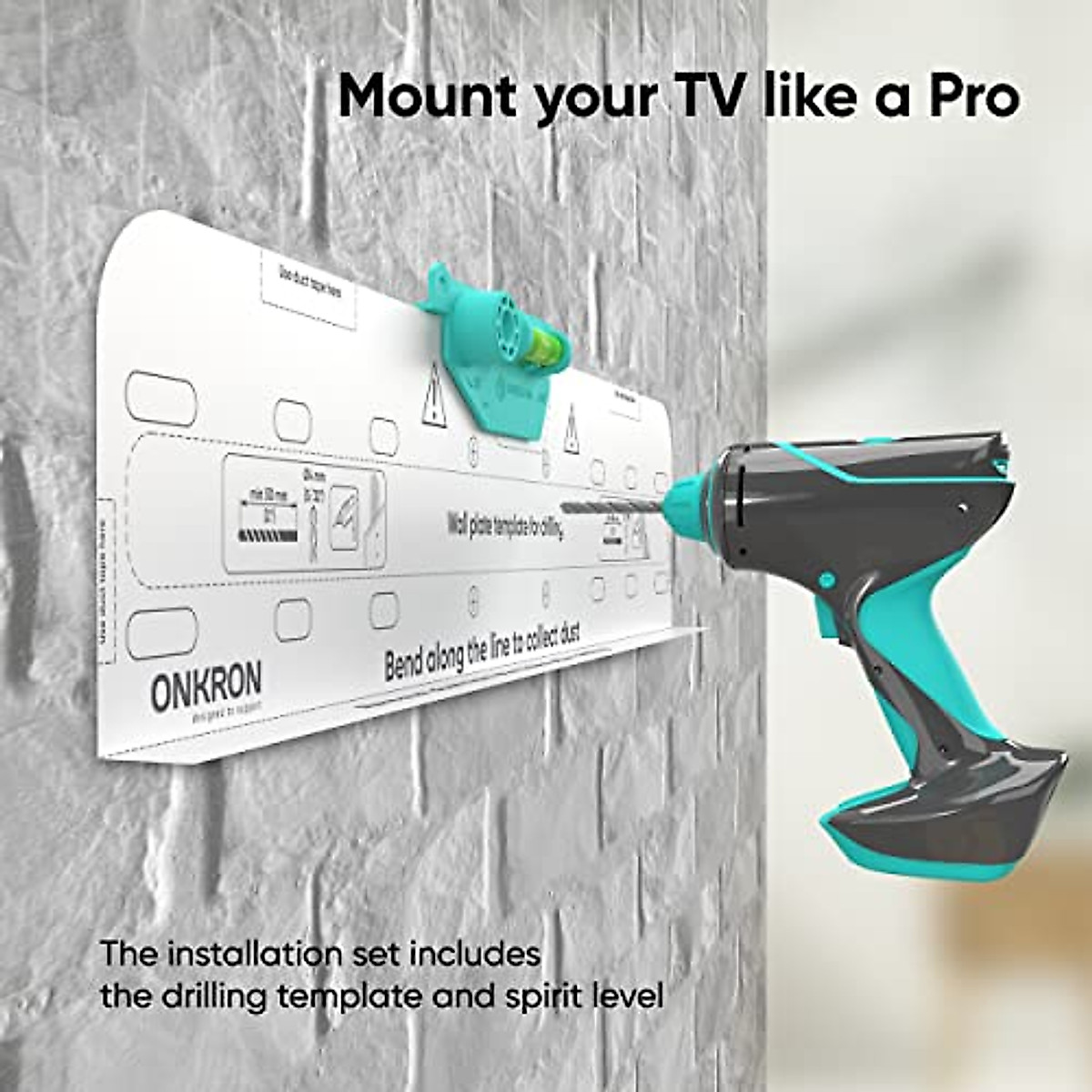 ONKRON Tilting TV Wall Mount for 32-70 Inch TV & Screen, Low Profile TV Wall Mount up to 132 lbs, Slim Fit TV Wall Mount Tilt Down with VESA 75x75-400x400/Universal Wall Mount for TV Black