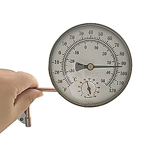 4-Inch Brass Swivel Thermometer with Humidity Function