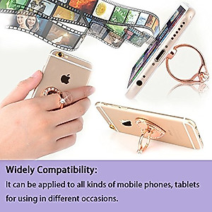 IHUIXINHE Phone Ring Holder, Universal Phone Stand, 4PCS 360° Rotation 3D Aluminium Alloy Ring Grip for iPad, iPhone X iPhone 8, 8Plus, 7, 7Plus, Samsung S9 Note8, Huawei All Cell Phone (Heart)