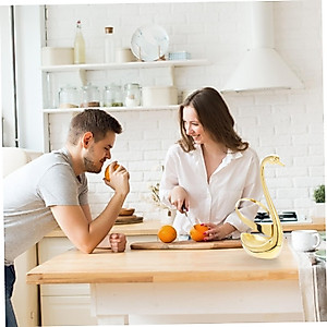 OKUMEYR 1 Set Swan Fork Pedestal Coffee Spoons Cooking Utensil Basket Wedding Decor Silverware Tableware Organizer Forks Stand Holder Mini Forks Drying Rack 304 Stainless Steel Decorations