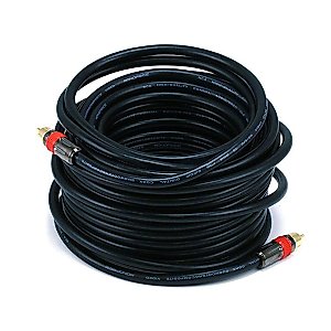Monoprice RG6 RCA - RG6/U 75ohm, CL2 Rated, Digital Coaxial Audio Cable,for S/PDIF, Digital Coax, Subwoofer & Composite Video, 50 Feet, Black