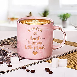 Teacher Gifts Thank You Gifts Basket for Women Teacher Appreciation Gifts Sets from Student Best Teacher Gifts Big Heart Pink Coffee Mug Graduation Gifts Cups Keychain Candle Gifts for Teachers Women2