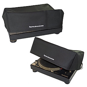 TECHNICS Turntable Dust Cover for SL-1200 / SL-1210 & Pioneer PLX-1000 Record Player Protector [Water Resistant, Antistatic, Black Premium Fabric] by DigitalDeckCovers