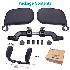 Rajvia Car Headrest Pillow, Car Pillow for Head and Neck Support, Sleeping Travel Car Seat Pillow, U Shaped Side Sleep Head Pillows Fits Kids Adults and Elders. (Black)