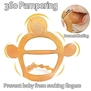 【Never Drop from Hand】 HEORSHE Baby Teething Toys for Babies 0-6 6-12 Months Teethers for Infants Toddlers Silicone Molars Adjustable Wristband Chew Toys for Babies 3 4 5 6 7 8 9 10 11 12 Months