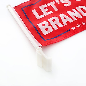 2 Pack Car Flags, Lets Go Brandon Flag Car Flag Outdoor and Car Flag Pole, Car Logo Window Clip Can be Clipped to Most Windows 14 inch Flag Pole and 16 x 10 inch Double Sided Flag