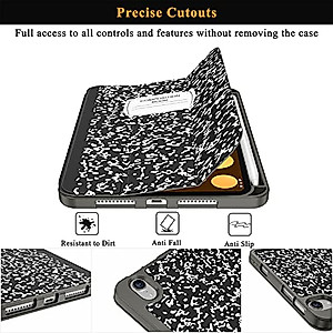 Soke New iPad Mini 6 Case 2021 with Pencil Holder - [Full Body Protection + 2nd Gen Apple Pencil Charging + Auto Wake/Sleep], Soft TPU Back Cover for 2021 iPad Mini 6th Generation 8.3 inch(BookBlack)