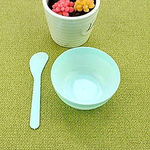 Milisten 10pcs Slime Making Tools Mixing Bowl Set with 10pcs Spoons for Glue Slime Mixing Female mask Mixing(Green)
