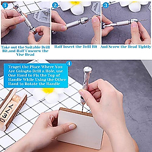 Pin Vise for Resin Casting Molds, Shynek Hand Drill for Jewelry Making Resin Tools Includes 1Pcs Push Hand Drill 10Pcs Drill Bits 480Pcs Eye Screws for DIY Keychain (Gold+Silver)