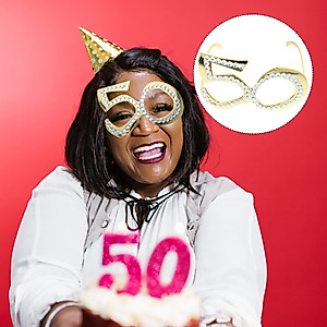 Abaodam 1 Pair Party Props Birthday Party Eyeglasses Rhinestone Eyewear Number Glasses Prop Birthday Decoration Number Birthday Eyeglass Birthday Glasses Beautiful Birthday Eyeglass