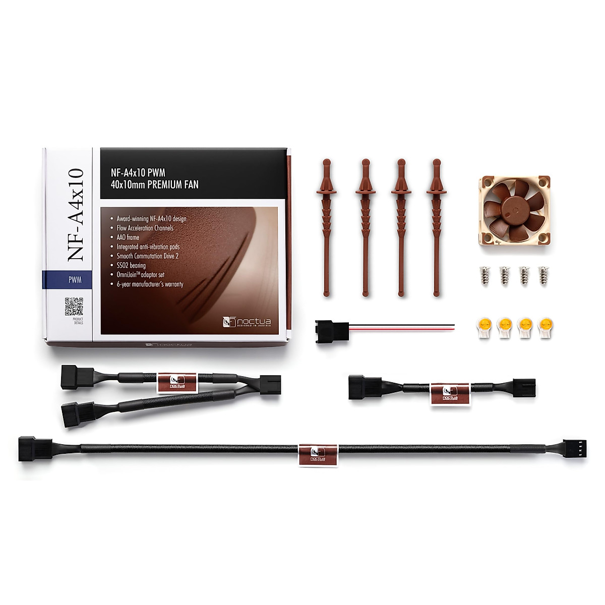 Noctua NF-A4x10 PWM, Premium Quiet Fan, 4-Pin (40x10mm, Brown)