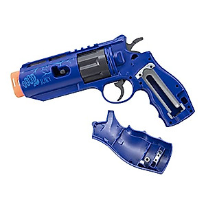 Rekt Jury Revolver CO2-Powered Foam Dart Blaster Pistol Gun, Blue