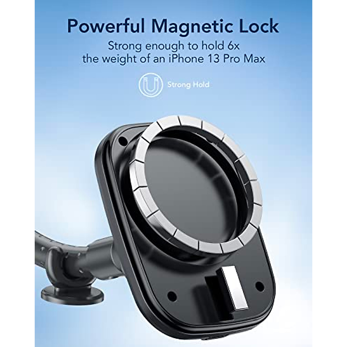 Magnetic Wireless Car Charger, TERYTH Fast Charging 360° Adjustable Auto Alignment Windshield Dashboard Phone Car Charging Mount Compatible with iPhone 14/14 Plus/14 Pro/14 Pro Max and 13/12 Series