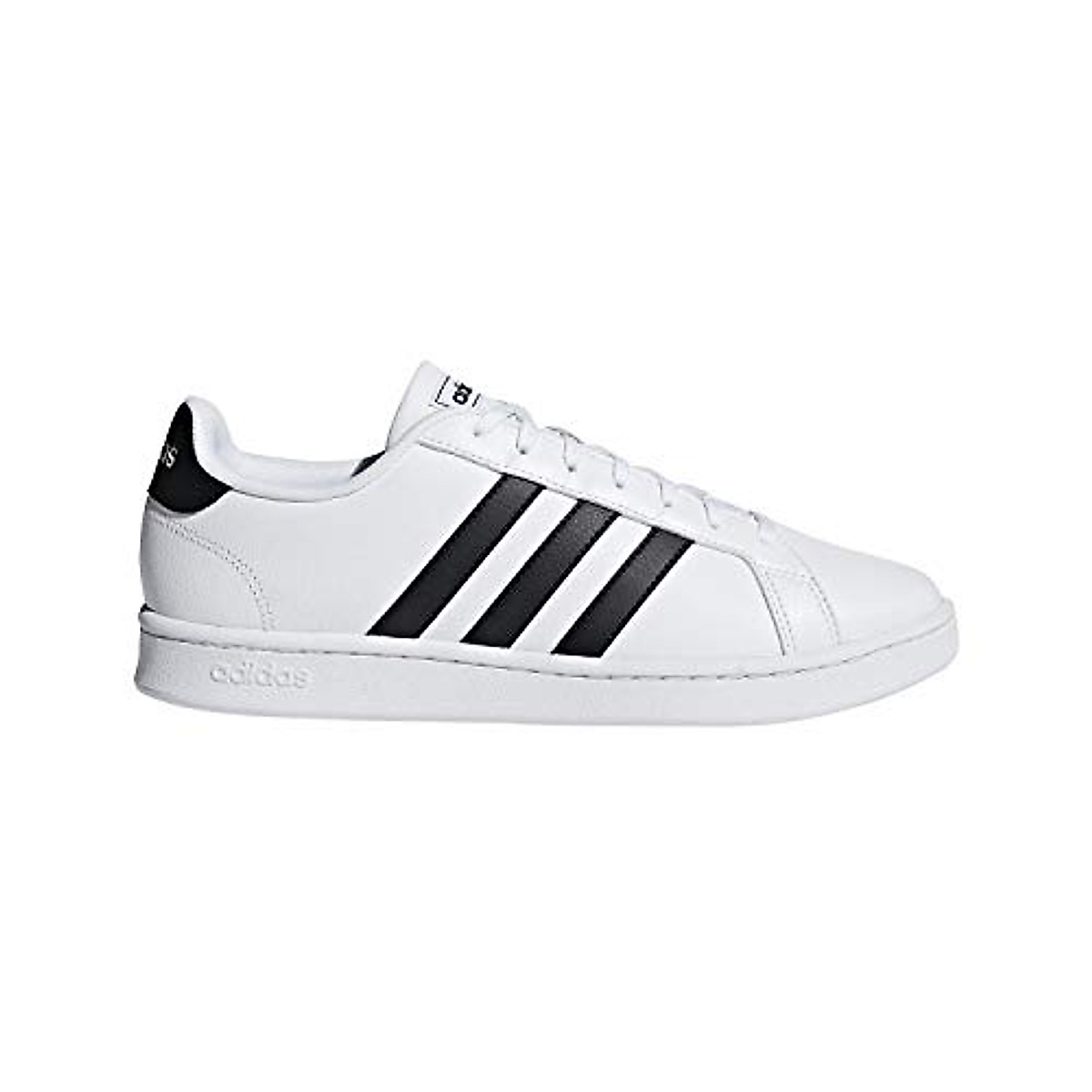 adidas Men's Grand Court Racquetball Shoe, White/Black/White, 9.5