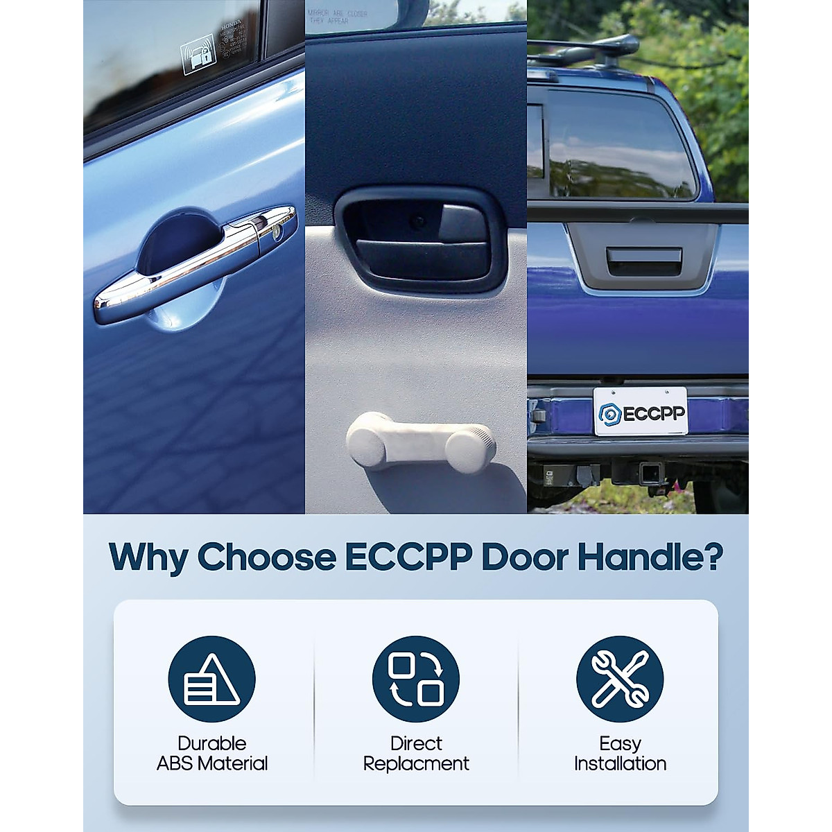 ECCPP Door Handle Exterior Outside Outer Front Driver Passenger Side for 2001-2011 for Ford Ranger