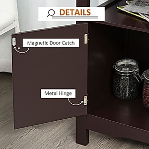 HOMCOM Coffee Bar Cabinet, Modern Sideboard Buffet Cabinet, Wine Cabinet with Drawer and 12-Bottle Wine Rack for Living Room, Espresso