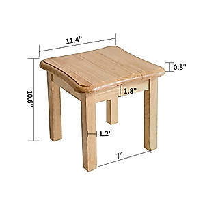 Aibiju Toddler Step Stool, Mini Table Desktop Shelf, Wooden Stool 11.5 * 11.5 * 10.6inch, Natural Wood Kitchen Step Stool, Small Short Stool for Kids and Adults, Natural Wood Color JPRF-1352