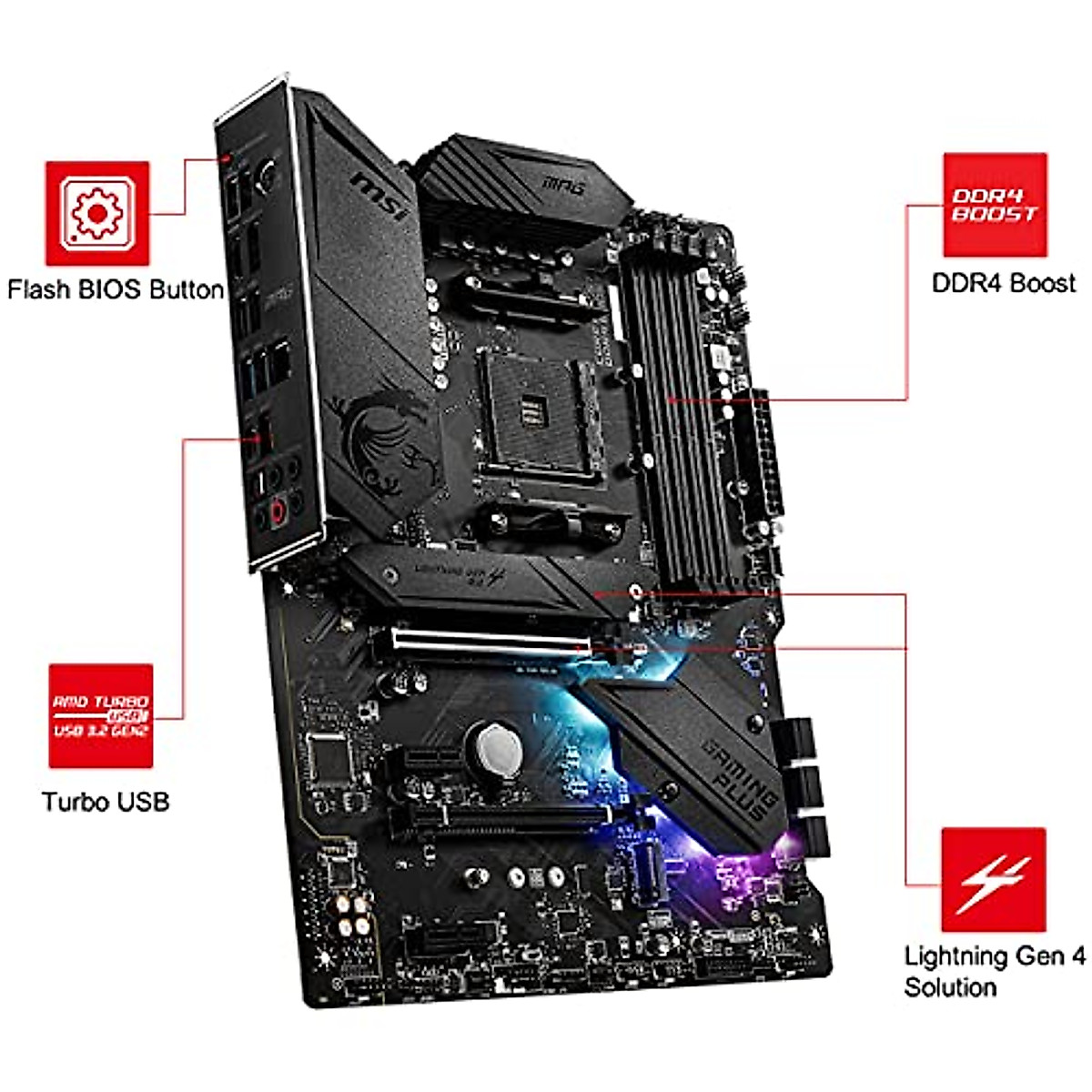 Micro Center AMD Ryzen 5 5600X Desktop Processor 6-core Up to 4.6GHz Unlocked with Wraith Stealth Cooler Bundle with MSI MPG B550 Gaming Plus ATX Gaming Motherboard (AMD AM4, DDR4, PCIe 4.0, M.2)