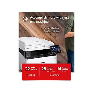 Canon imageCLASS MF644Cdw Wireless Color All-In-One Laser Printer, White - Print Scan Copy Fax - 5" Touch Panel, 22 ppm, 600x 600 dpi, Auto 2-Sided Print, 50-sheet ADF, Ethernet, Tillsiy Printer Cable