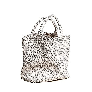 BZXHVSHA Handbags and Purses for Women Handmade Shoulder Bag Travel Vacation Tote Bag, White