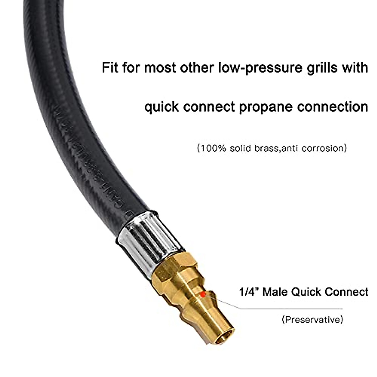 GCBSAEQ 20 Feet RV Propane Hose Quick Connect, Low Pressure Propane Extension Hose with 1/4" Safety Shutoff Valve
