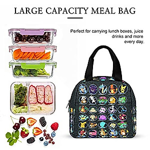 YIOHONMN Anime Lunch Bag, Reusable Cute Lunch Box Insulated Kids Cooler Tote Bag Multi-functional School Lunch Container for Teen Boys Girls