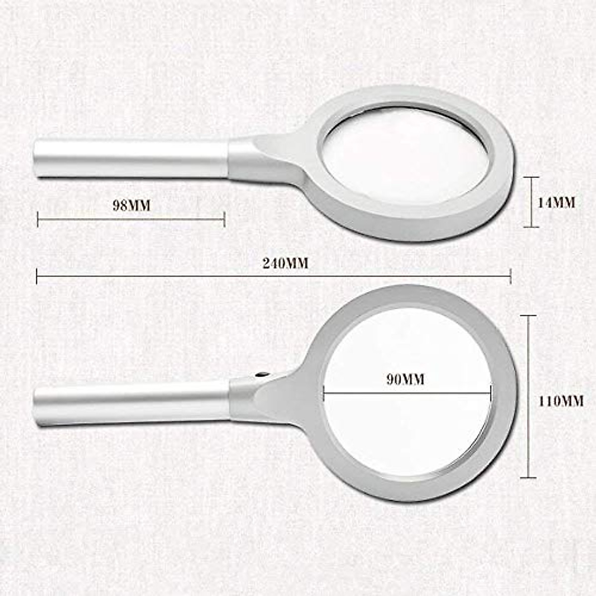 SFMZCM Magnifying GlassHandheld Reading Magnifier -Lens for Book Newspaper Maps Reading, Classroom Science, Insect & Hobby Observation, Great for Seniors and Kids