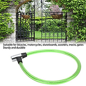 Cable Lock, Bike Cable Portable Size for Gate for Motorcycle for Bike(Green)